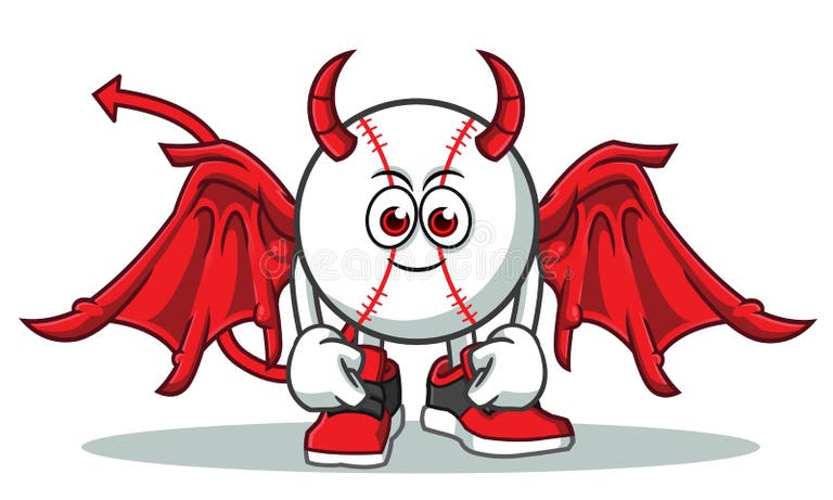 Baseball Devil Mascot Vector Cartoon Illustration Stock Vector ...