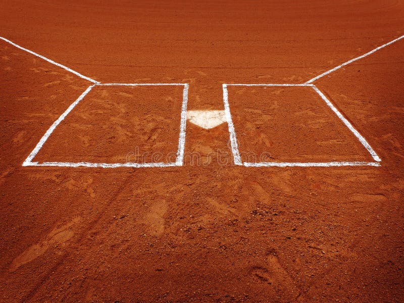 Baseball Diamond Base or Plate White Against Dark Dirt for Competition ...