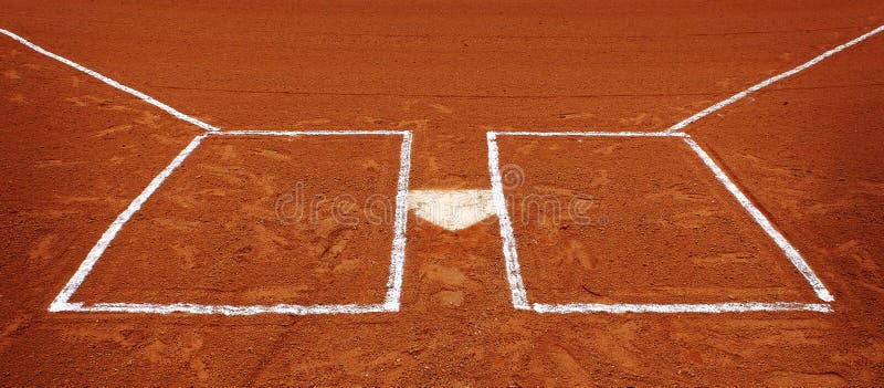 Baseball Diamond Base or Plate White Against Dark Dirt for Competition ...