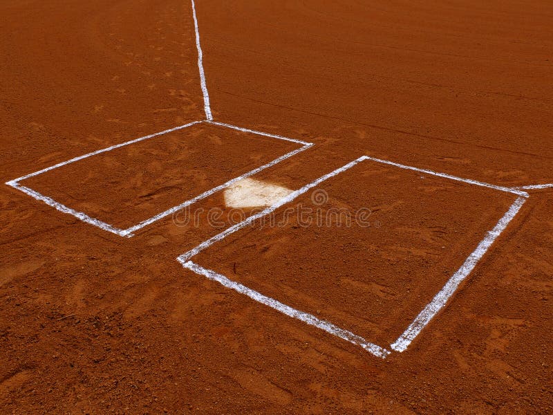 Baseball Diamond Base or Plate White Against Dark Dirt for Competition ...
