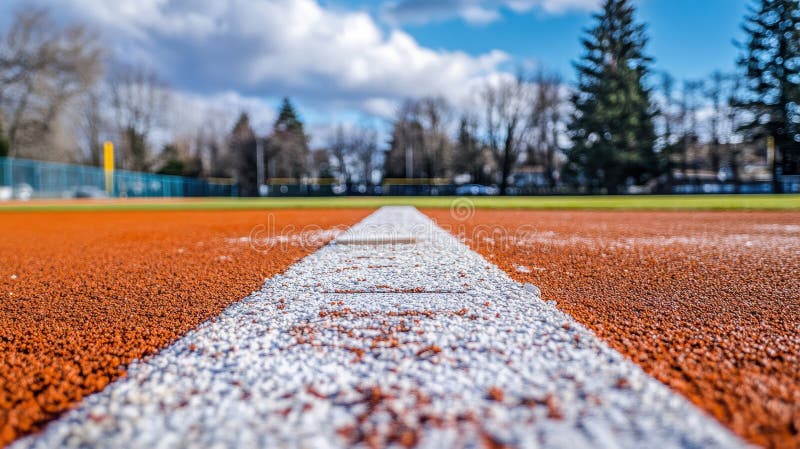Baseball Diamond Detail a Ground Level Perspective on the Edge of the ...