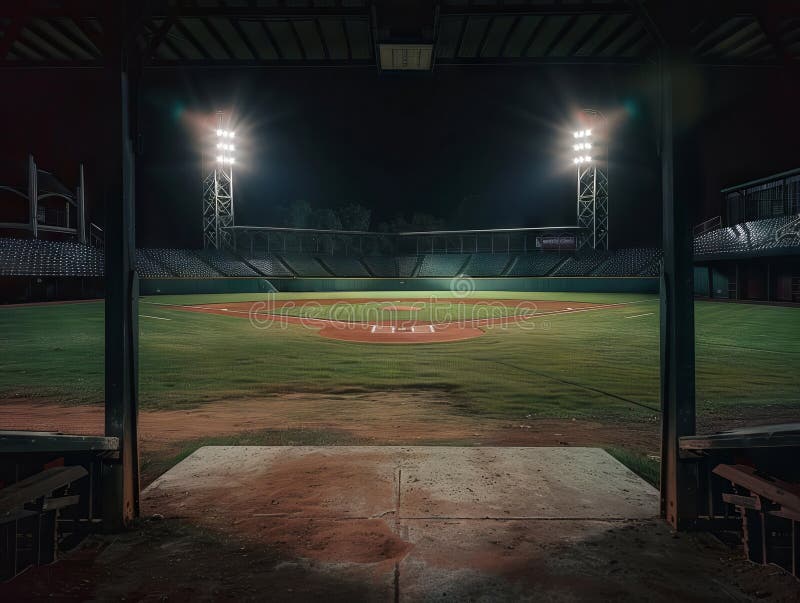 Baseball Diamond with Empty Stands Graphic Stock Illustration ...