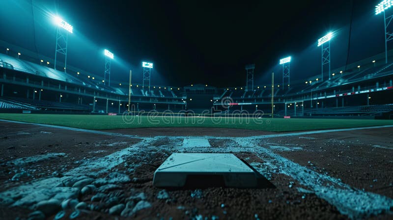 Baseball Diamond with Empty Stands Graphic Stock Illustration ...