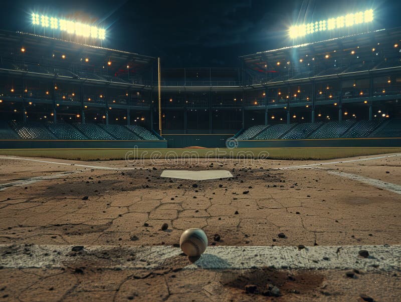 Baseball Diamond with Empty Stands Graphic Stock Illustration ...