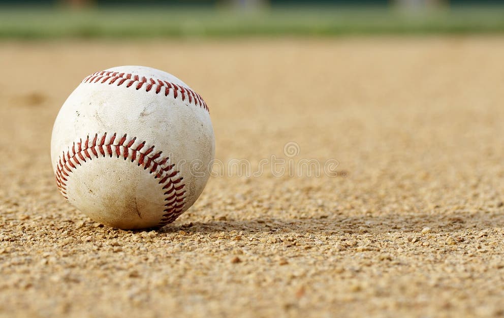 Baseball on dirt stock image. Image of american, spring - 6885705