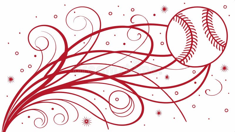 Baseball and Dynamic Lines, Sports Equipment and Motion Design Element ...