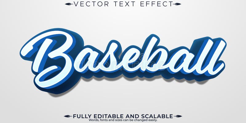 Baseball Editable Text Effect, Editable Sport and Game Text Style Stock ...