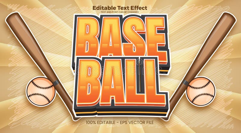 Baseball Editable Text Effect in Modern Trend Style Stock Vector ...