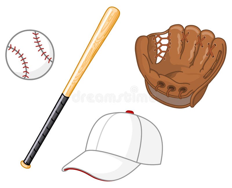 Baseball elements stock vector. Illustration of brown - 21062939