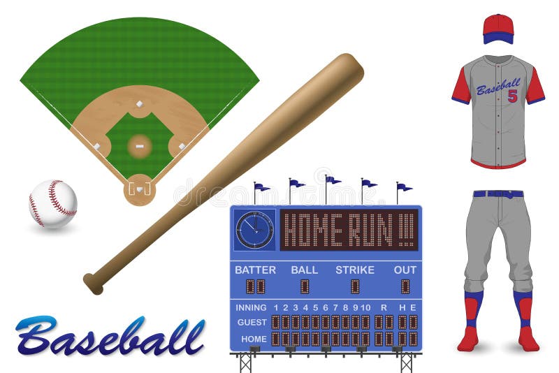 Baseball elements stock vector. Illustration of elements - 17895859