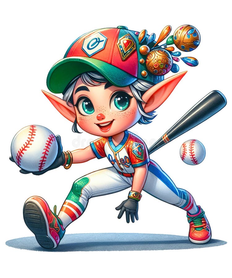 Baseball Elf stock illustration. Illustration of game - 308867489