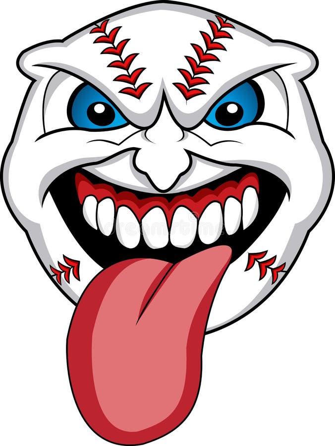 Baseball Face Cartoon stock vector. Illustration of head - 23782405