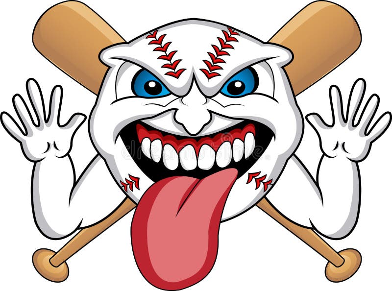 Baseball Face Cartoon stock vector. Illustration of head - 23782405