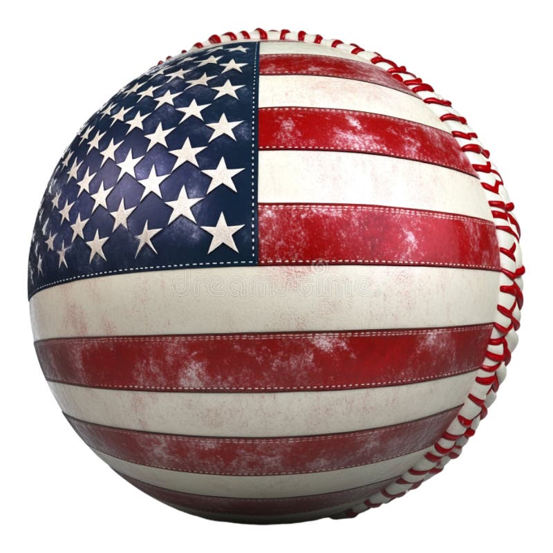 Baseball Featuring the American Flag Design Against Transparent ...