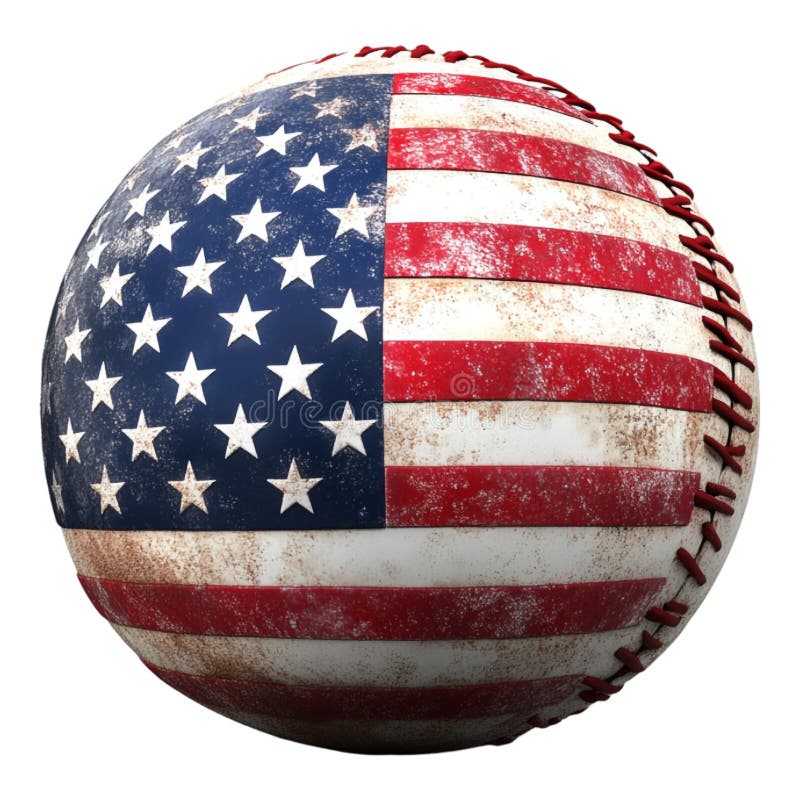Baseball Featuring the American Flag Design Against Transparent ...