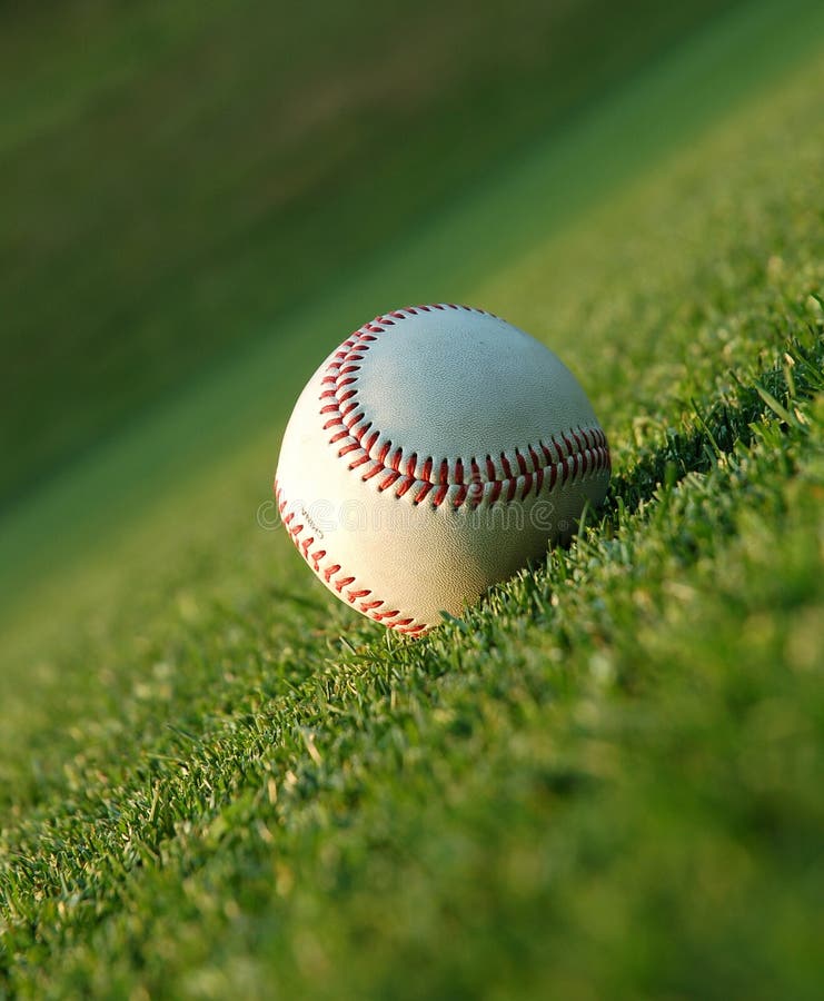 Baseball on the field stock photo. Image of catch, worn - 4186504