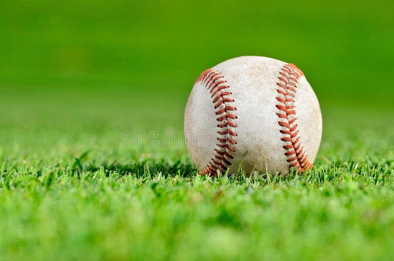 Baseball on the field stock photo. Image of catch, worn - 4186504