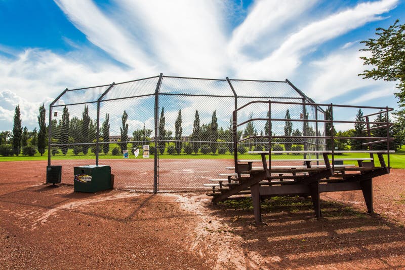 A Baseball Field with a Dugout and a Bench Stock Photo - Image of field ...