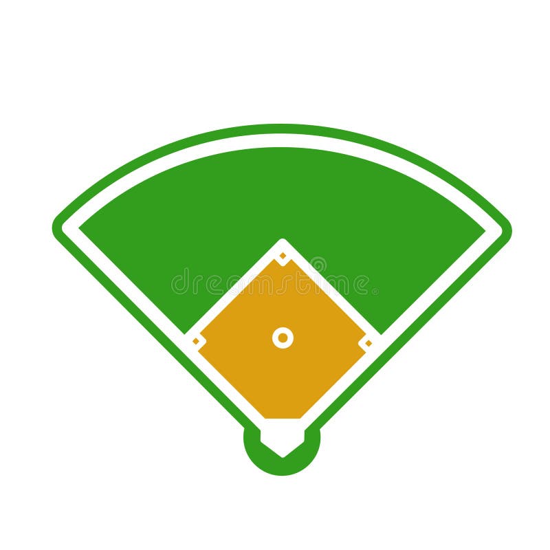 Baseball Field Icon- Simple Vector Icon Stock Vector - Illustration of ...