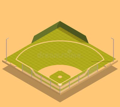 Baseball Field Isometric Composition Stock Vector - Illustration of ...