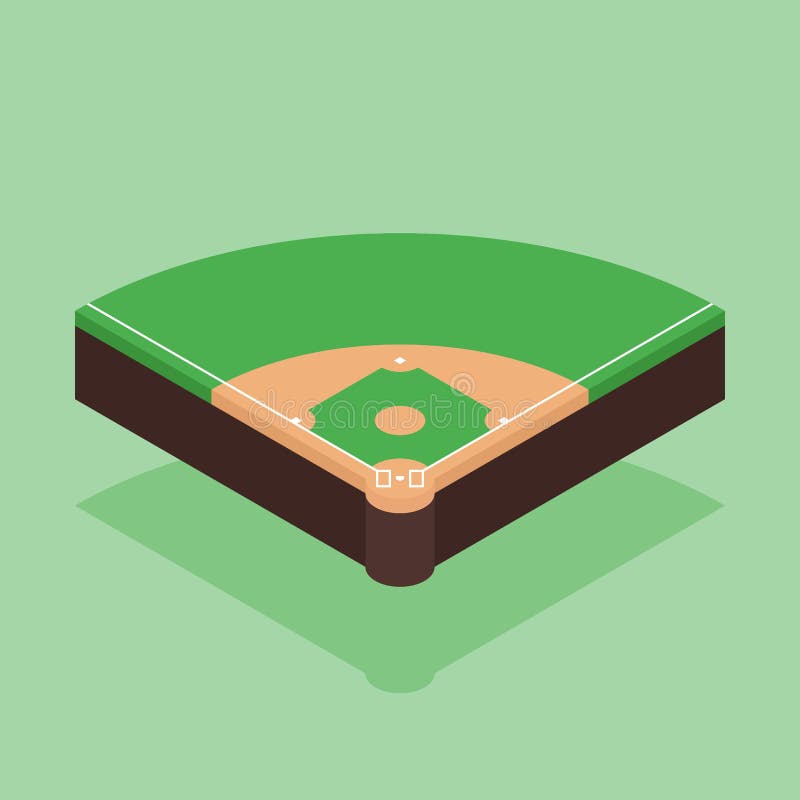 Baseball Field Isometric Flat Design Stock Illustration - Illustration ...