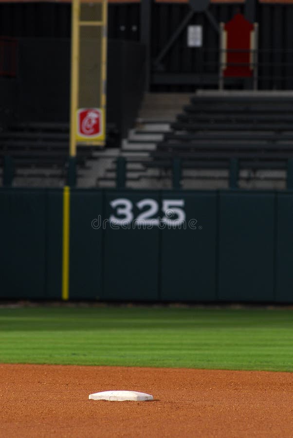 Baseball Field View of Second Base Stock Photo - Image of lamp, shiny ...