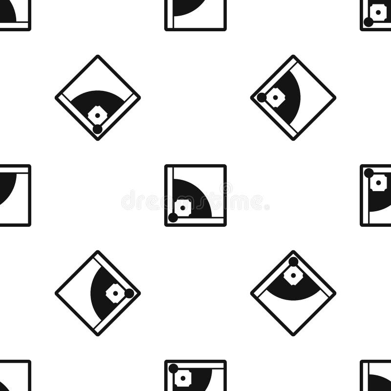 Baseball Field Pattern Seamless Black Stock Vector - Illustration of ...