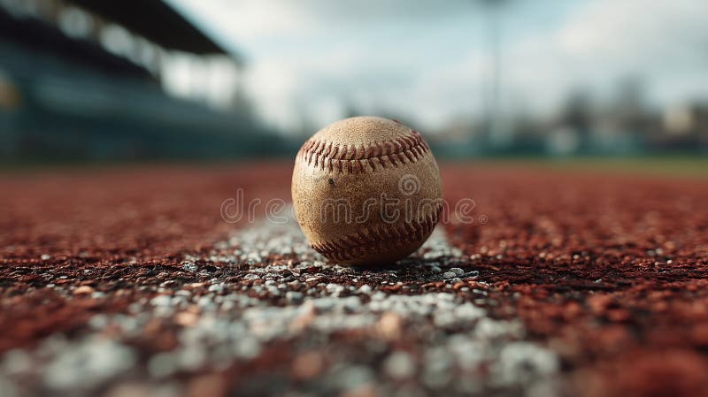 Baseball on the Field Ready for Play Stock Image - Image of sporting ...
