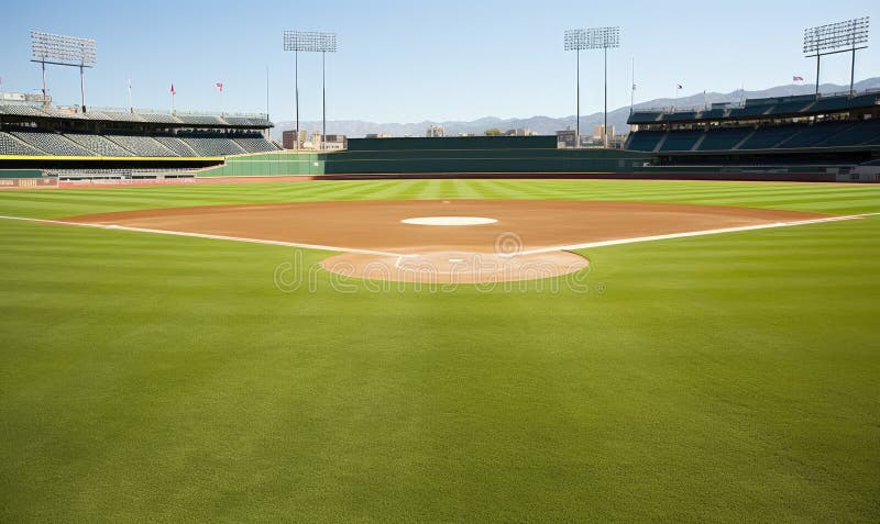 Baseball Field with Pitchers Mound in the Middle Stock Illustration ...