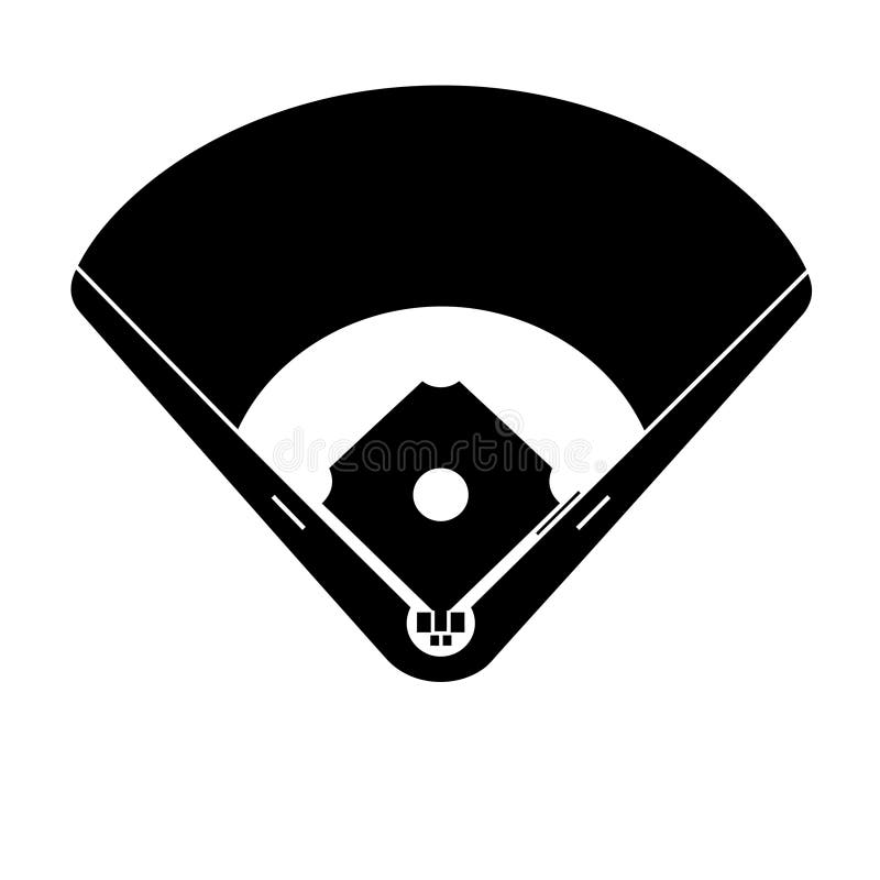 Baseball field silhouette stock vector. Illustration of sport - 376501200