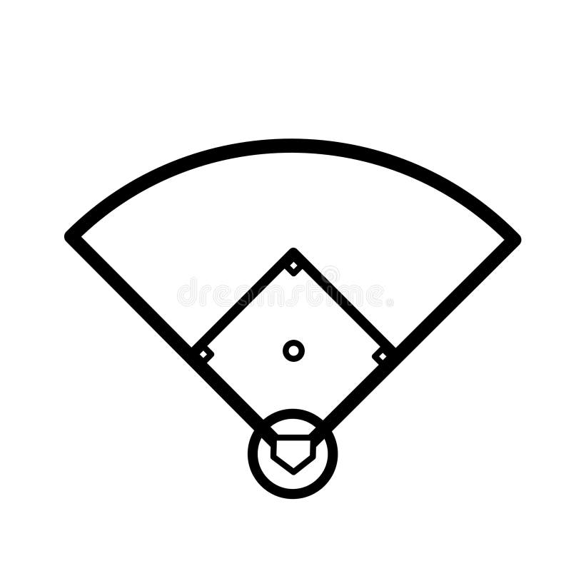 Baseball Field- Simple Vector Icon Stock Vector - Illustration of ball ...