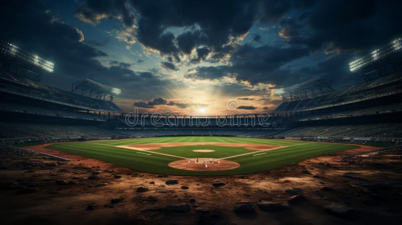 Baseball Field Stadium Sport Concept. Generative AI. Stock Photo ...