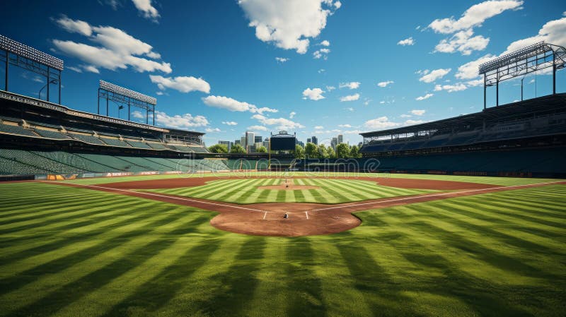 Baseball Field Stadium Sport Concept. Generative AI. Stock Illustration ...