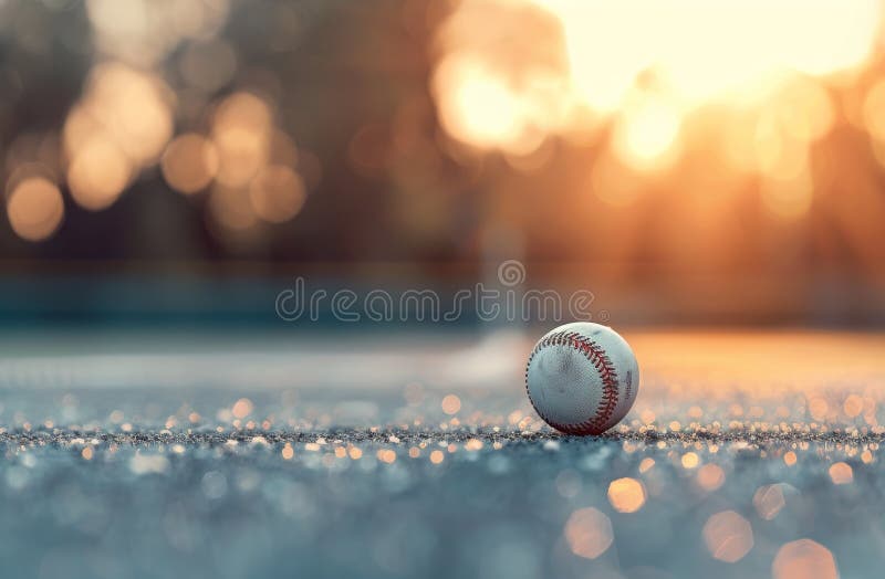 Baseball on the Field at Sunset Stock Photo - Image of ground, yellow ...