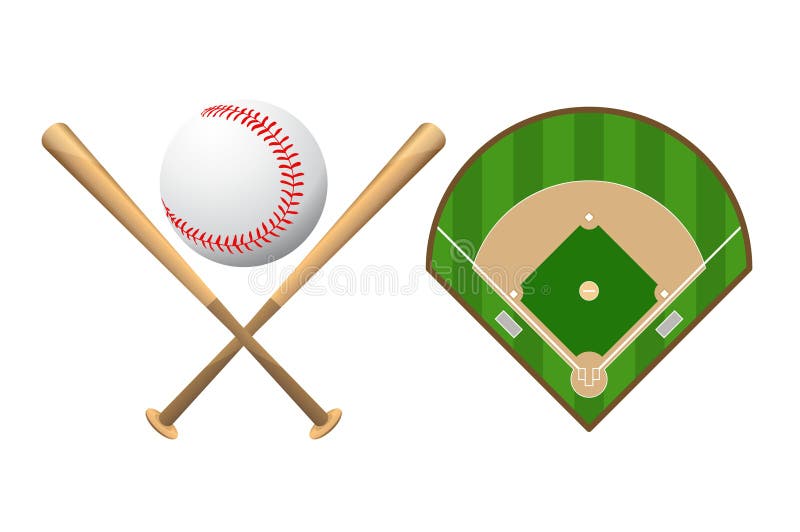 Baseball Field Top View, Softball Field Flat , Vector Illustration ...