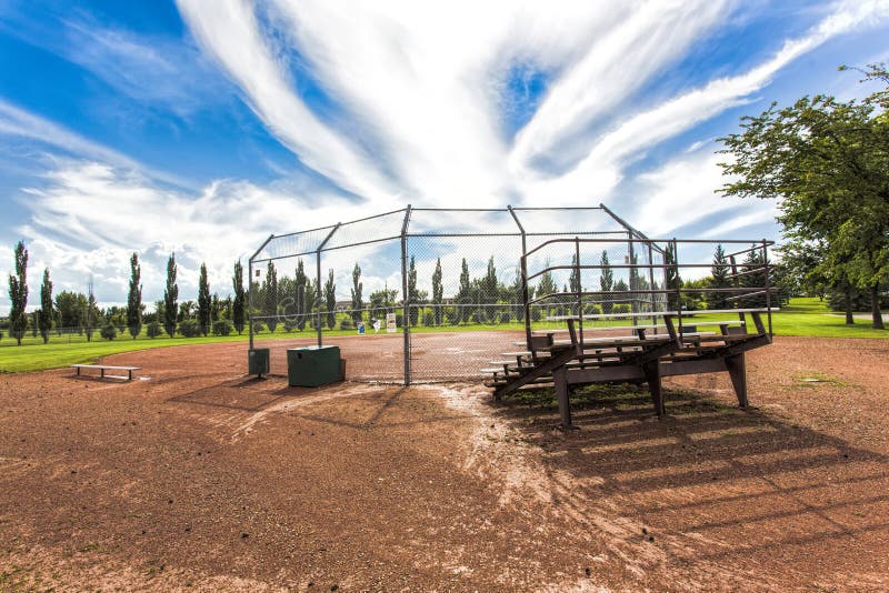 Baseball Field with Unique Sky Stock Photo - Image of freshness, nature ...