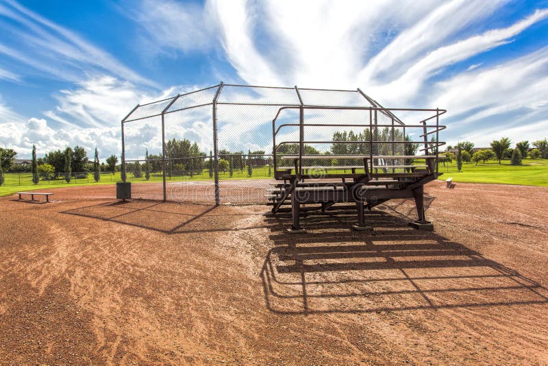 Baseball Field with Unique Sky Stock Photo - Image of freshness, nature ...