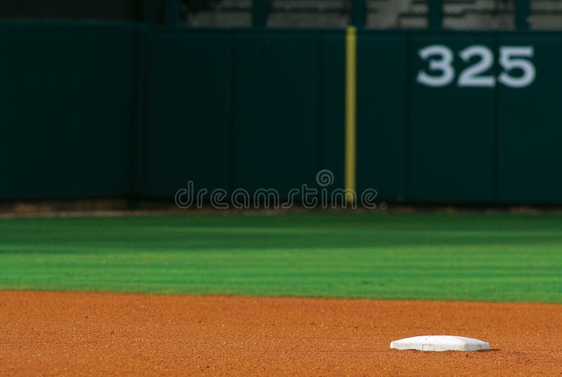 Baseball Field View of Second Base Stock Photo - Image of view, color ...