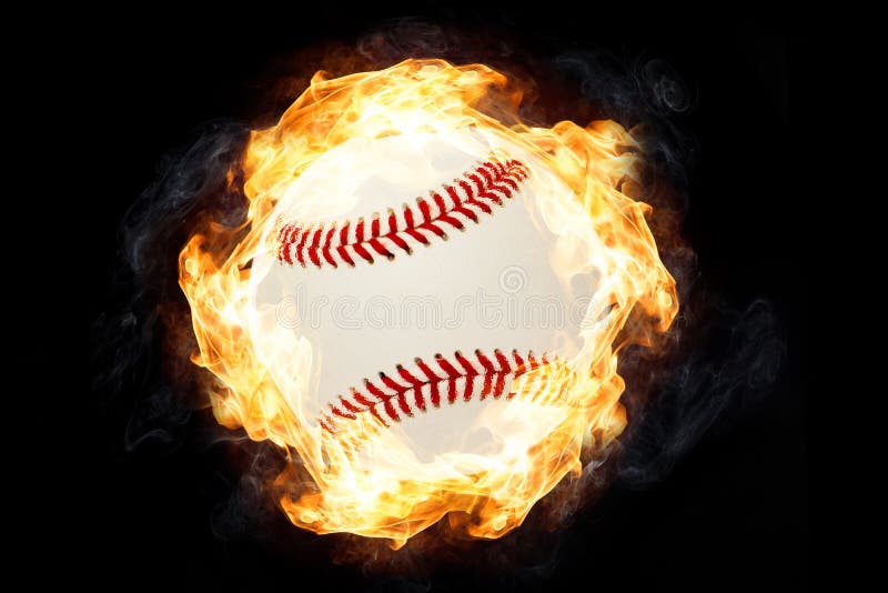 Baseball on fire stock photo. Image of design, leather - 12157892