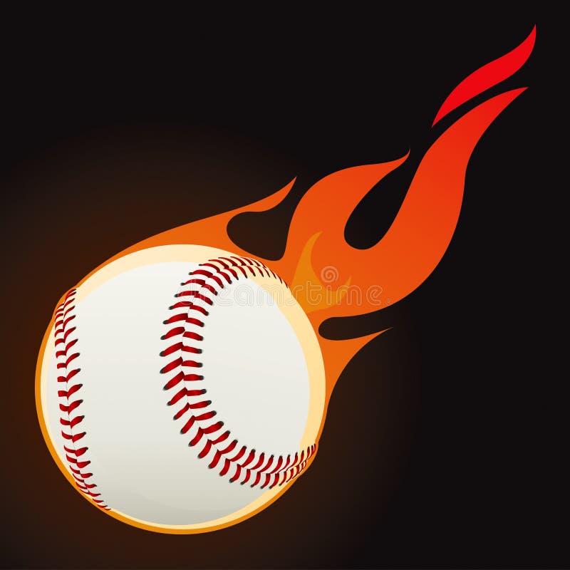 Fire and Fly Baseball Ball Symbol White Color Stock Vector ...