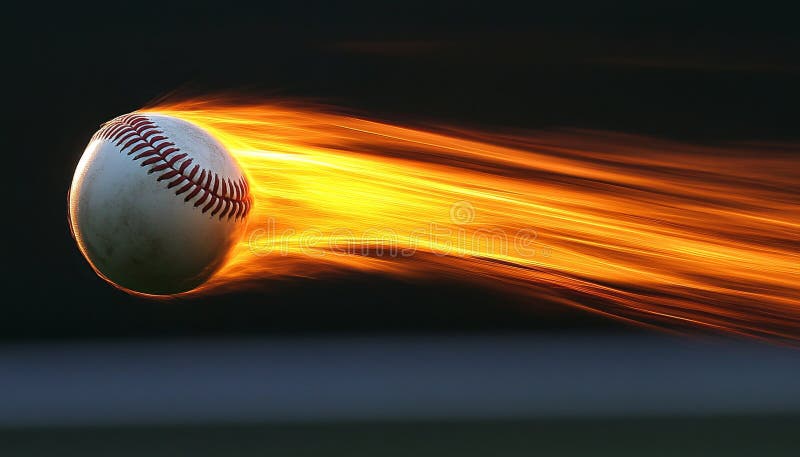 Baseball on Fire a Dynamic Close-Up with Dramatic, Fiery Motion Blur on ...