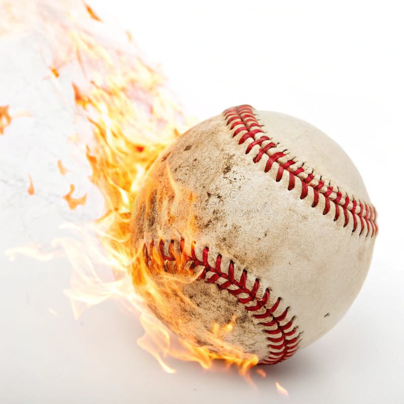 Baseball on Fire stock photo. Image of excitement, competitive - 366179266