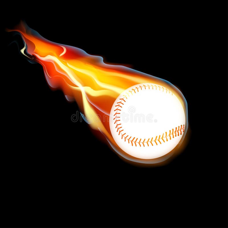 Realistic Vector Baseball in Fire. Stock Vector - Illustration of burn ...