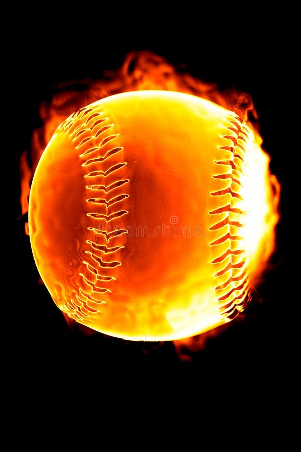 Baseball on fire stock photo. Image of design, leather - 12157892