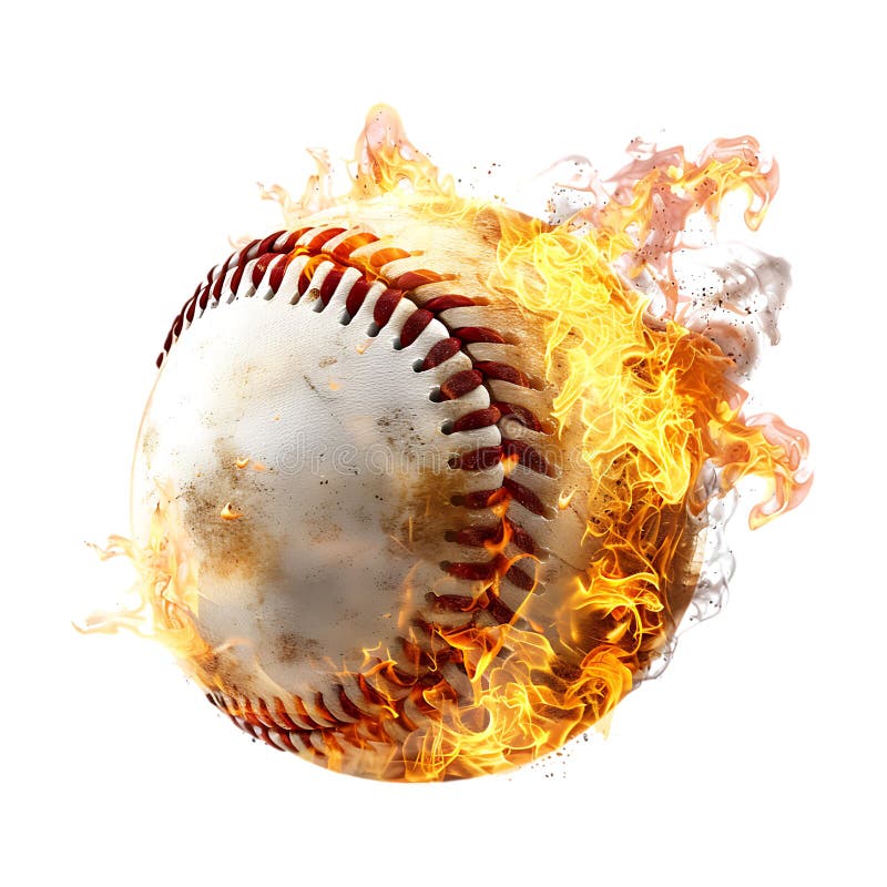 Baseball with Fire on Transparent Background - Ai Generated Stock ...