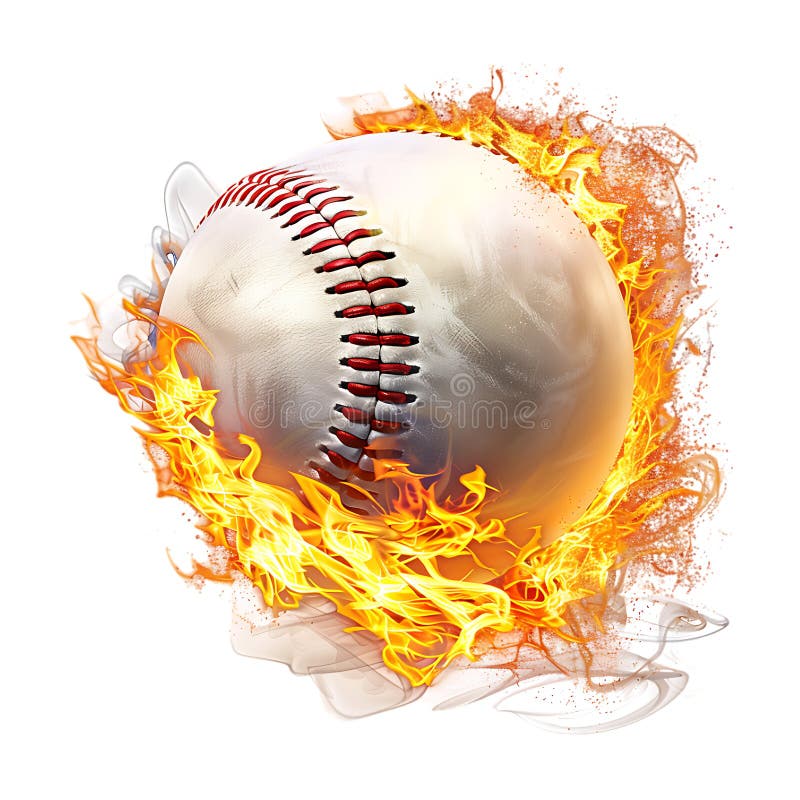 Baseball with Fire on Transparent Background - Ai Generated Stock ...