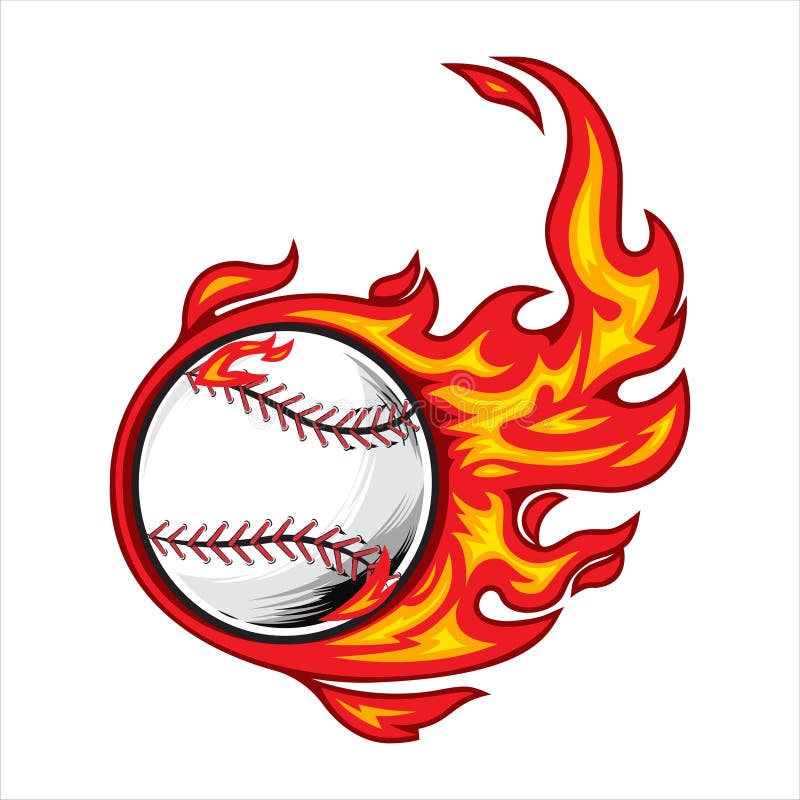 Baseball on Fire Vector Illustration Stock Vector - Illustration of ...