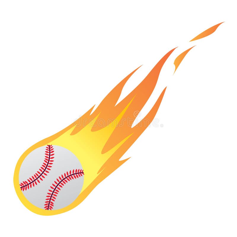 Baseball in Fire stock vector. Illustration of ball, speed - 52698897
