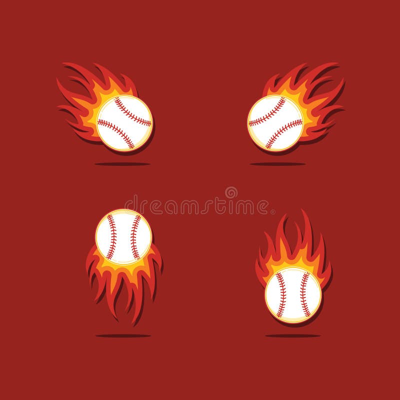 Flaming Baseball Or Softball Ball Logo Stock Vector - Illustration of ...