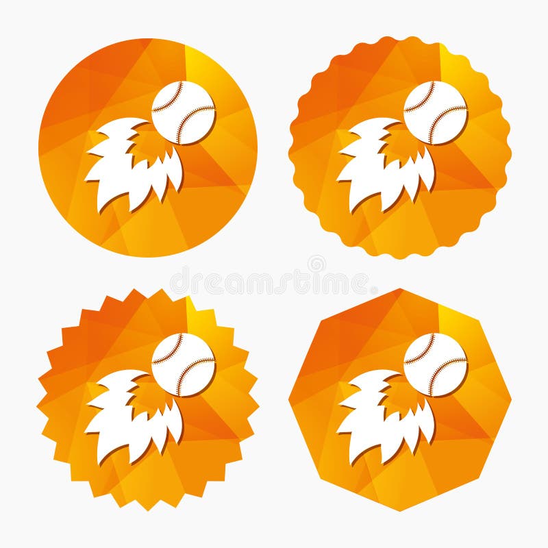Baseball Fireball Sign Icon. Sport Symbol Stock Vector - Illustration ...